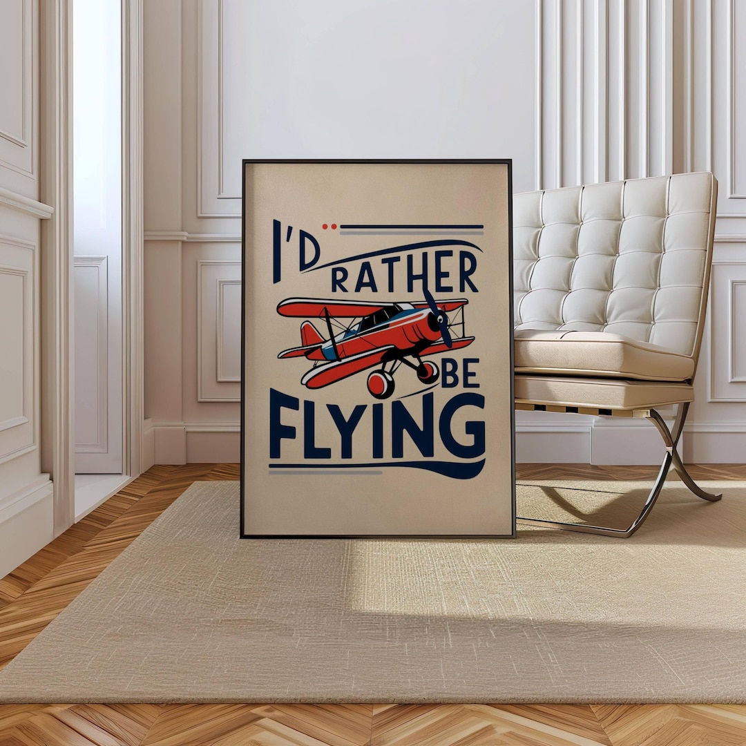 Aviation Decor Retro Biplane Adventure Vintage Aviation Wall Art for ...