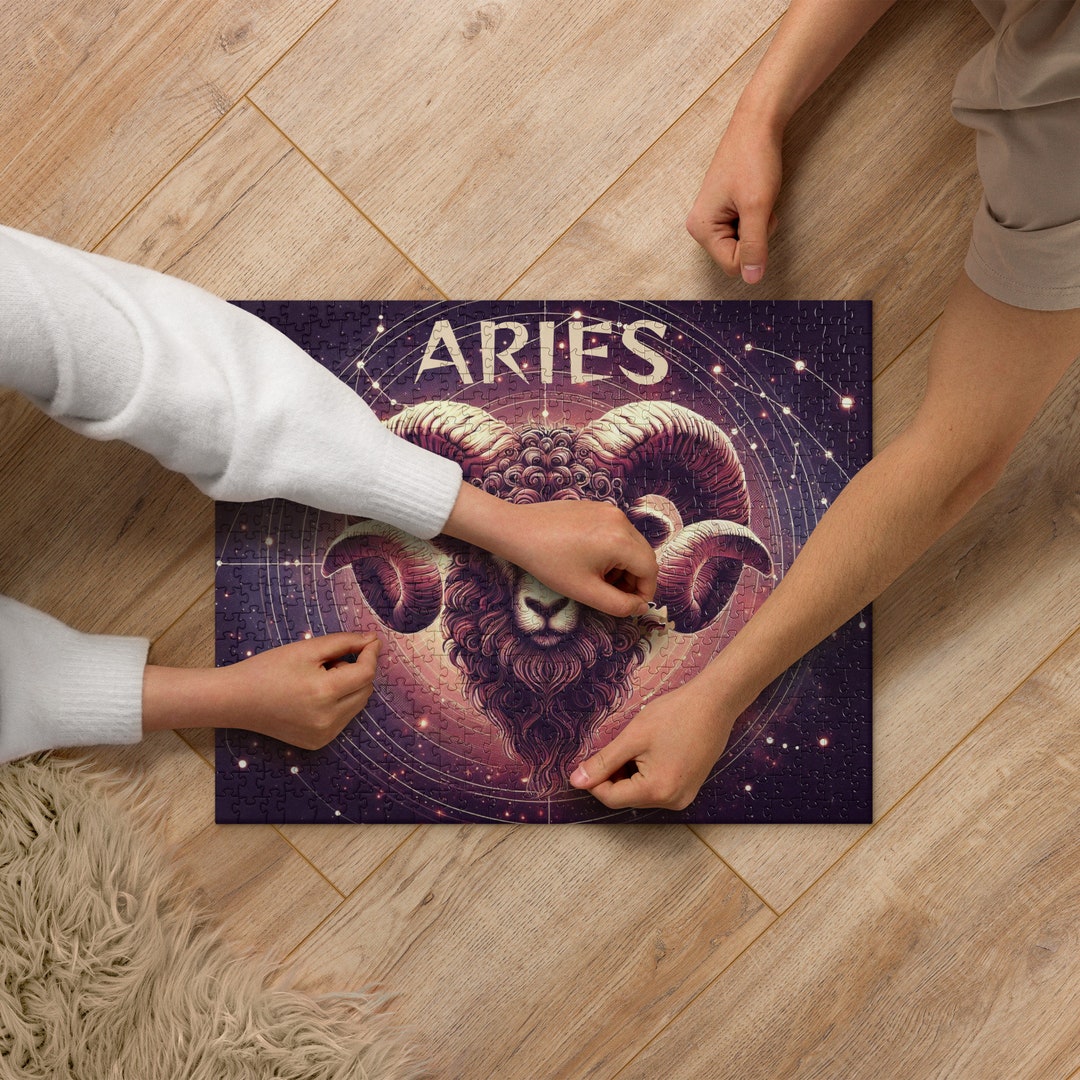 Celestial Aries Red Constellation Puzzle Jigsaw Puzzle Zodiac Sign ...