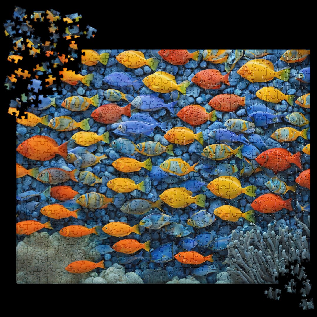 Colorful Mosaic Style Fish Jigsaw Puzzle for Adults - Etsy