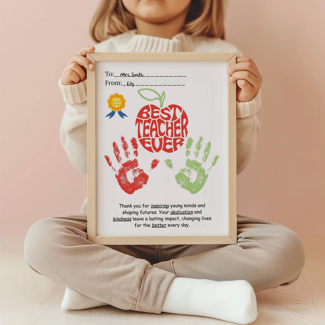 Teacher Appreciation Gift, Handprint DIY Keepsake, Personalized End of ...