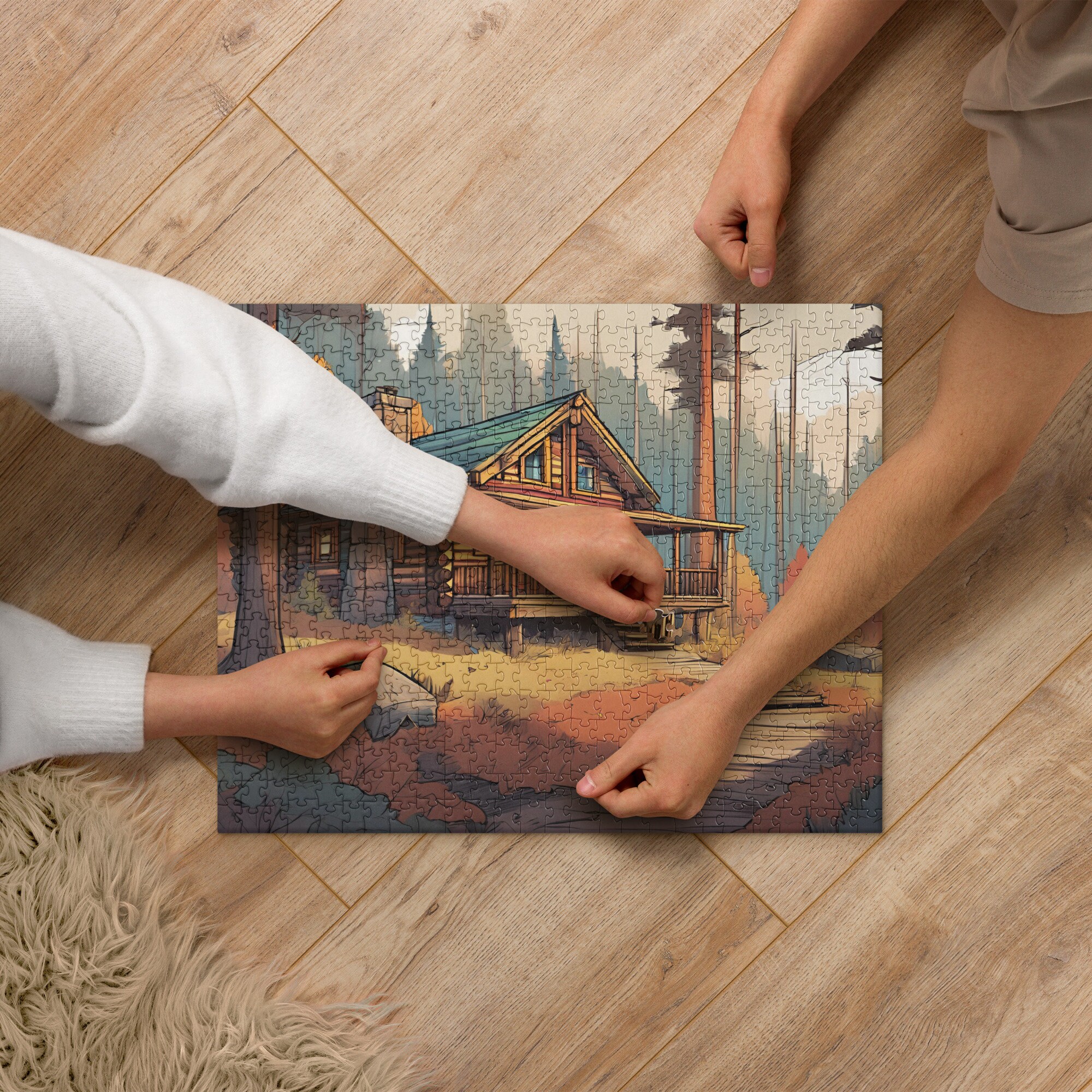 Enchanted Forest Cabin 252 & 520-piece Concept Art Jigsaw Puzzle Serene ...