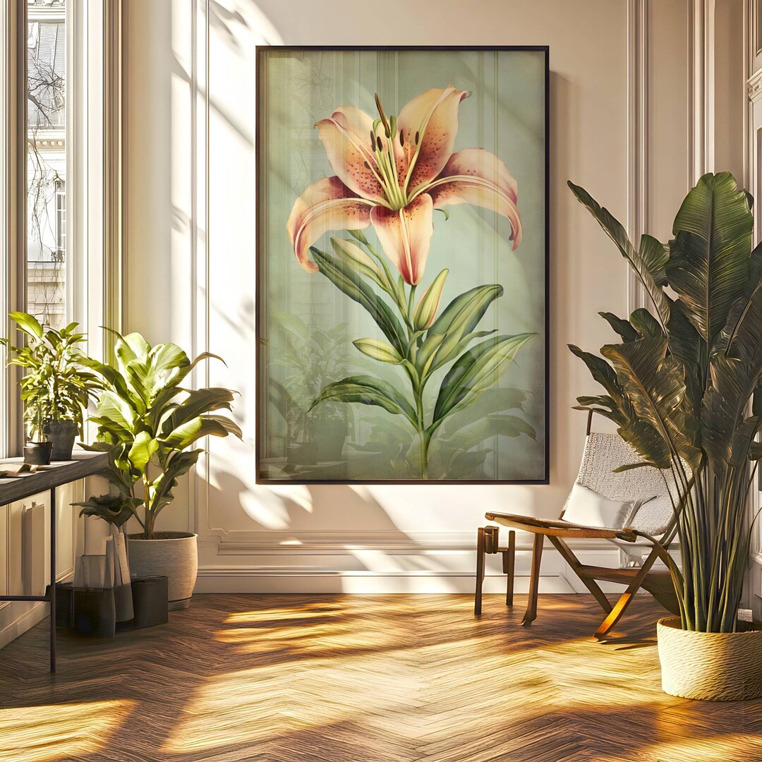 Vintage Lily Flower Print: Botanical Wall Art (digital Download) - Etsy