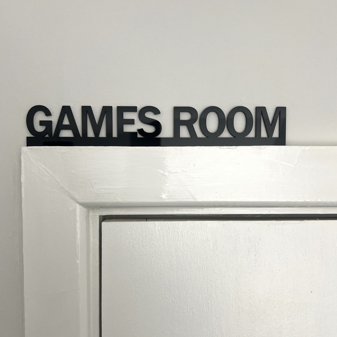 GAMES ROOM Door Topper Sign Recycled Acrylic, Free-standing, Wall Décor ...