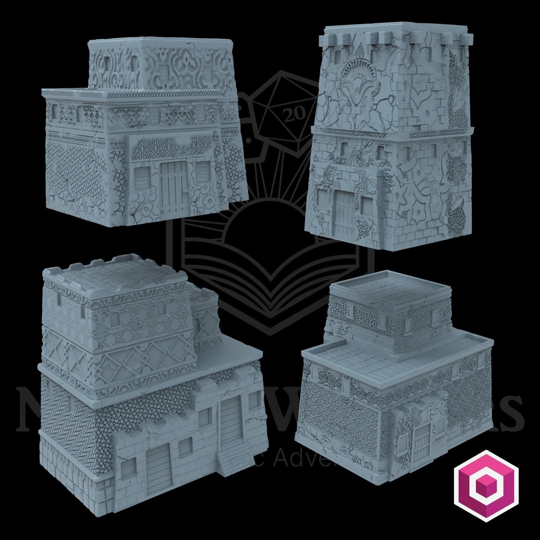 Oasis Houses by 3dhexes D&D Modular Terrain Scatter Terrain Wargaming ...