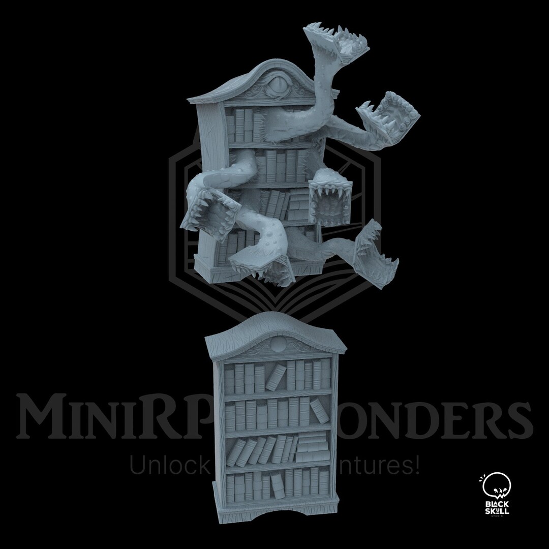 Mimic Bookcase / Bookshelf by Black Skull Studio for Dnd, 5E ...