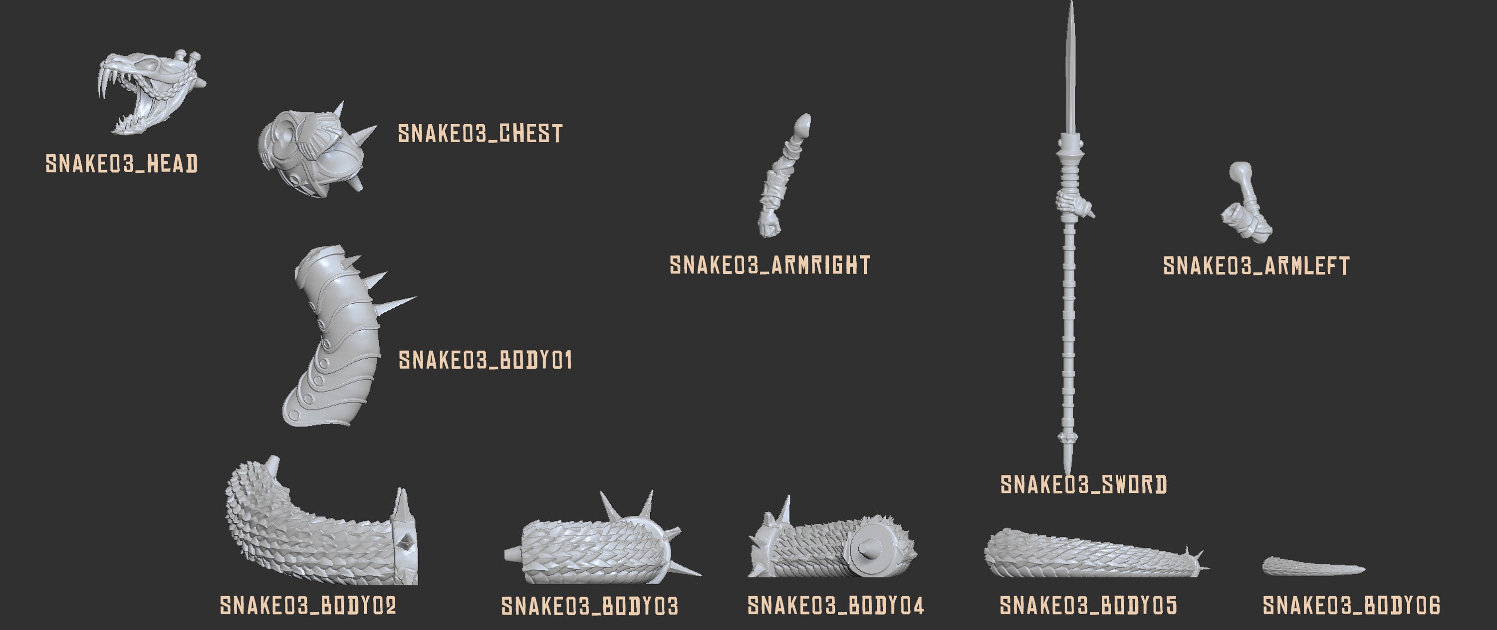 Snakes by Crab Miniatures Undead Snakes Egypt Snakes Roleplaying Gifts ...