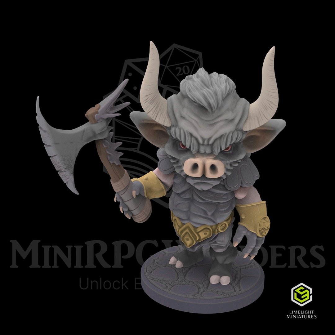 Chibi Minotaur by Limelight Miniatures for Dnd, 5E, Pathfinder and ...