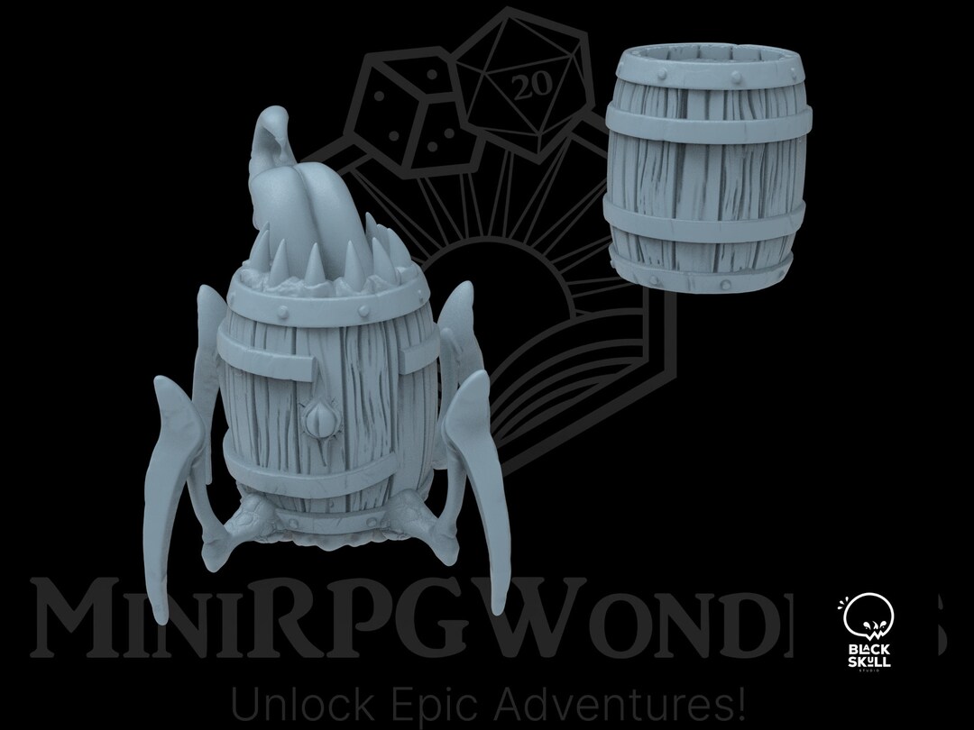Mimic Barrel by Black Skull Studio for Dnd, 5E, Pathfinder and Other ...