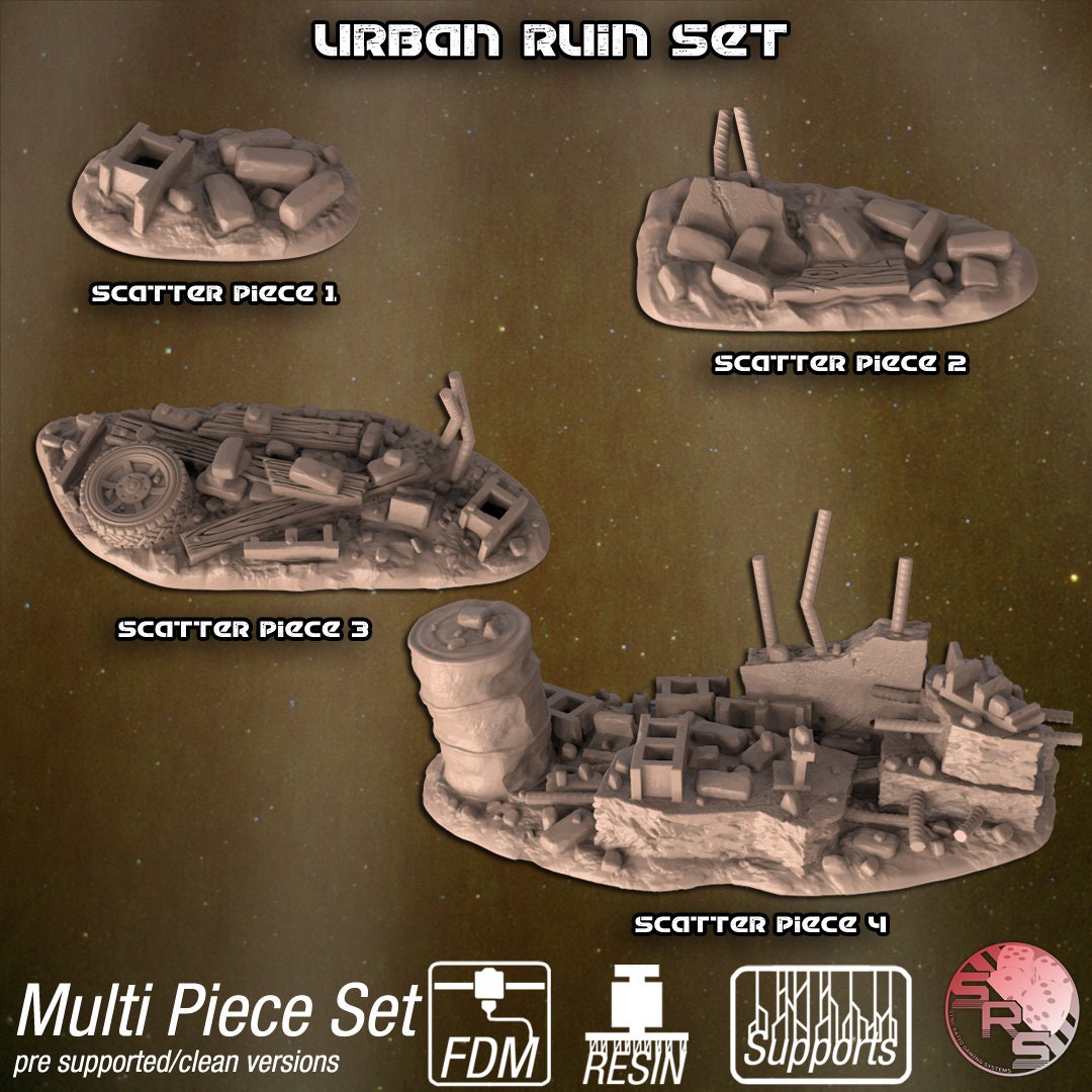 Urban Ruin Scatter Terrain by Sync Ratio Systems for Dnd, 5E ...