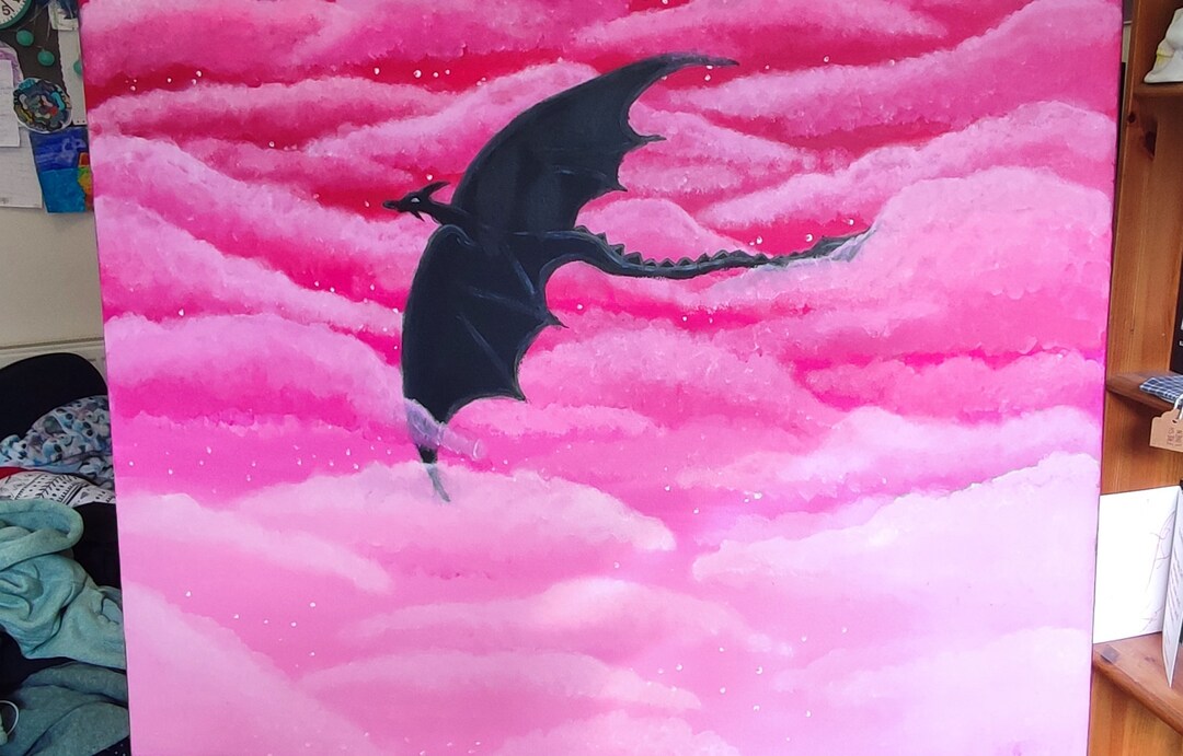 Fantasy Dragon Painting Original Art - Etsy