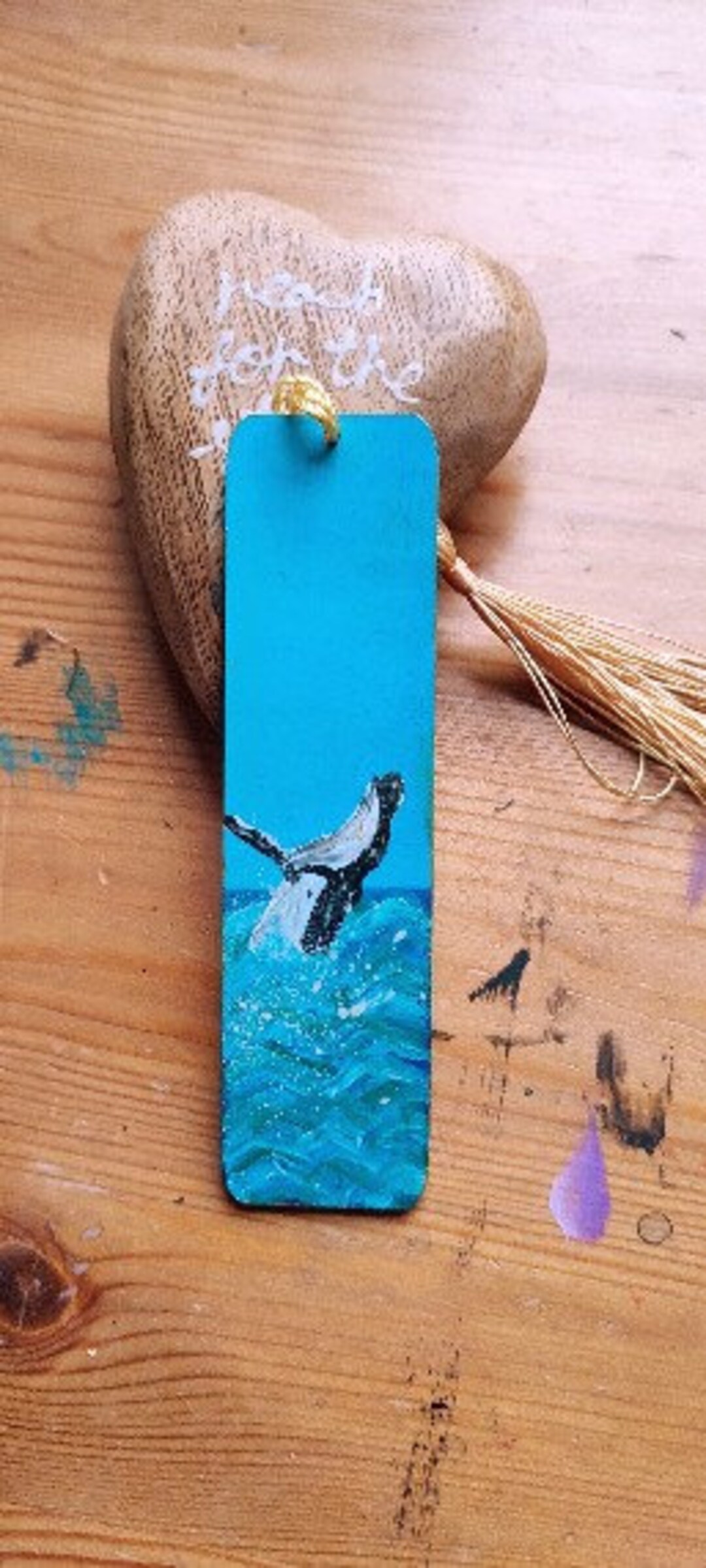 Humpback Whale in the Sea Hand-painted Bookmark - Etsy