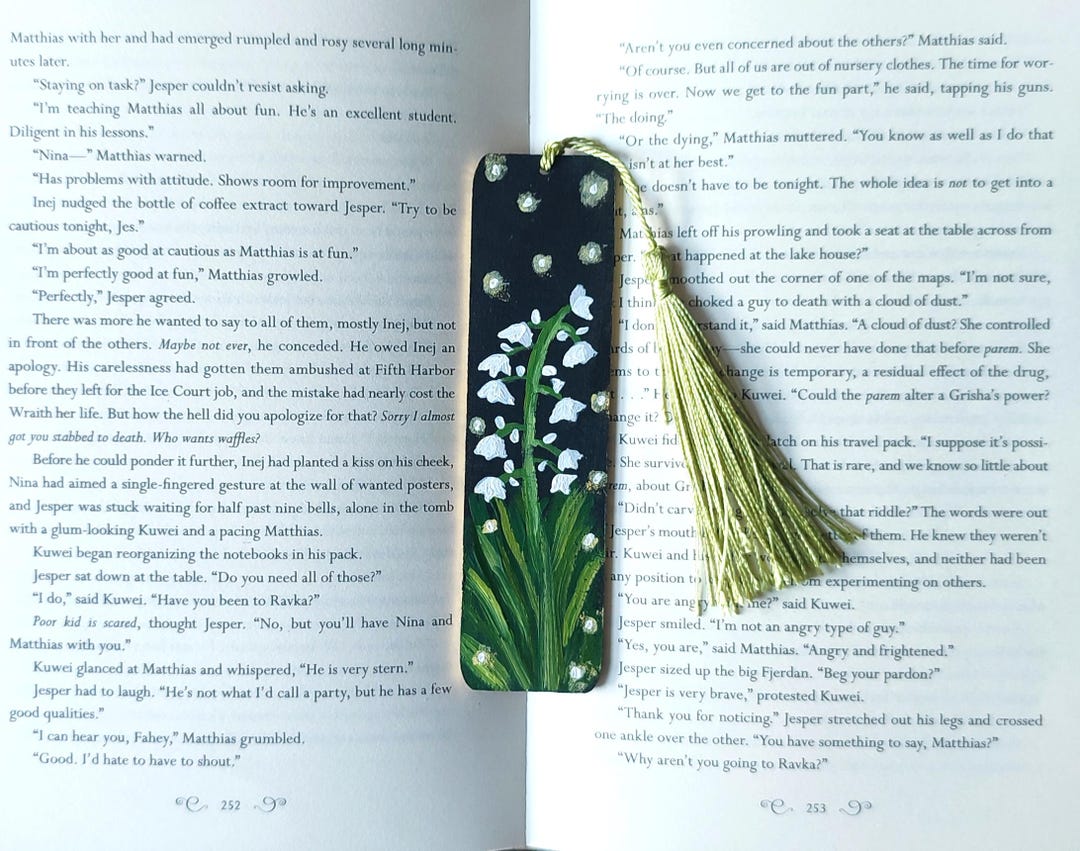 Lily of the Valley Hand Painted Bookmark Wood Art Flower Bookmark Gifts ...