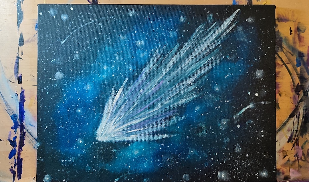 Halley's Comet Painting on Canvas Original Space Art - Etsy