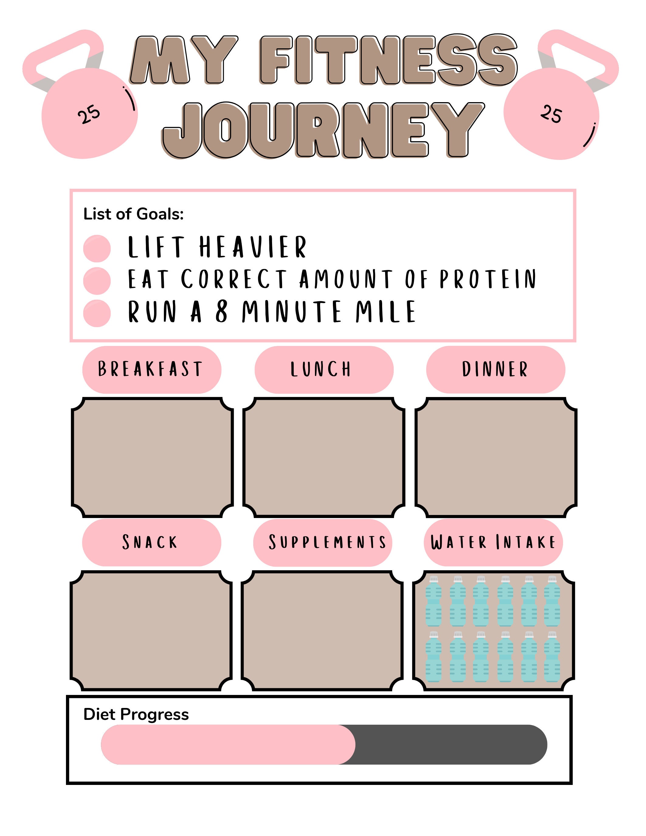 Simple Digital Fitness Planner - Etsy