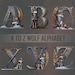Wolf Alphabet, A to Z Wolf Alphabet Clipart, 26 High Resolution Wolf ...