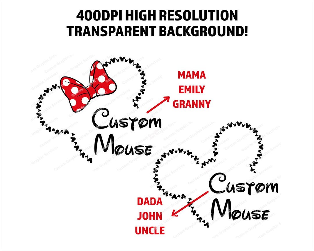 Custom Mama Mouse PNG, Dada Mouse Png, Ready to Press High Resolution 2 ...