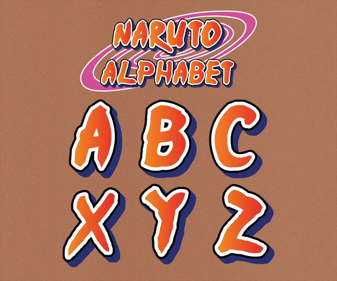 Naruto Alphabet, Custom Naruto Alphabet Clipart, 26 Uppercases 26 ...