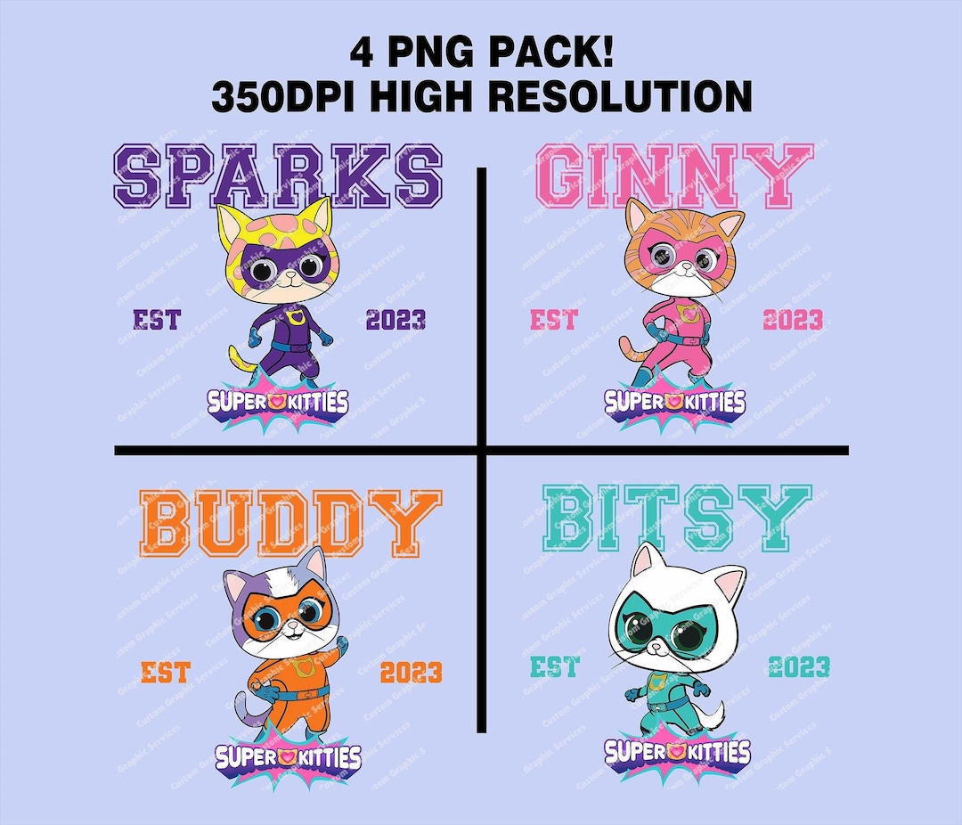Kitties PNG Bundle, S. Kitties EST 2023 4 PNG Pack, High Resolution ...