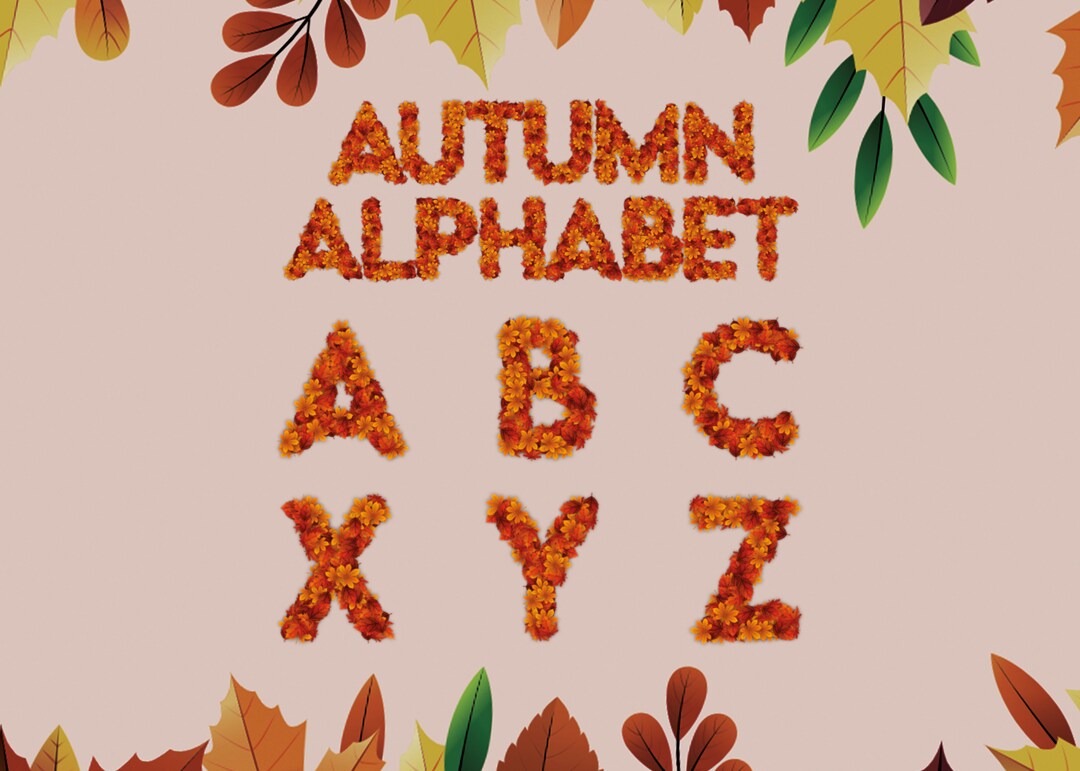 Autumn Leaf Alphabet: Uppercase, Lowercase, Numbers, Symbols (PNG) - Etsy