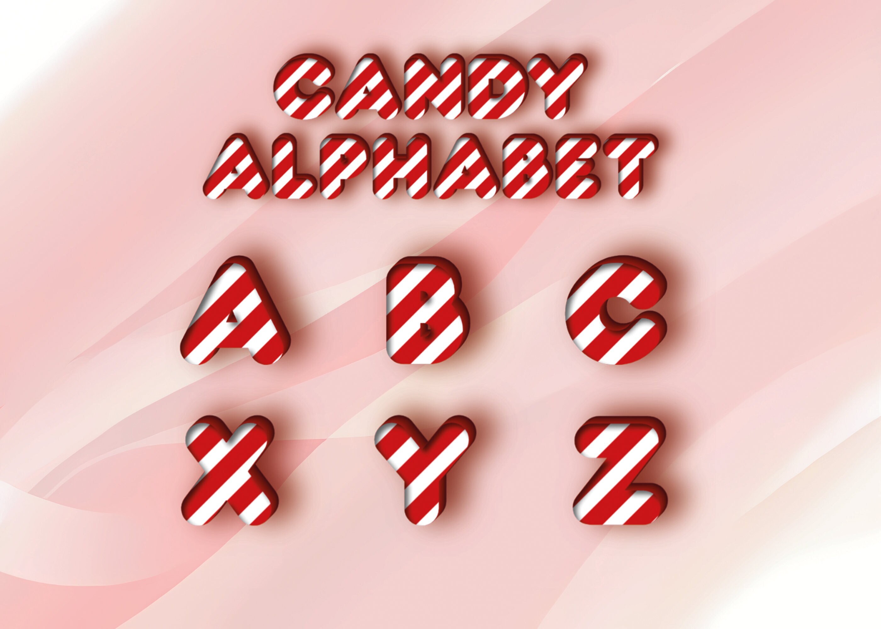 Candy Alphabet, 3D Candy Alphabet Clipart, Sweet Letters, 26 Uppercases ...