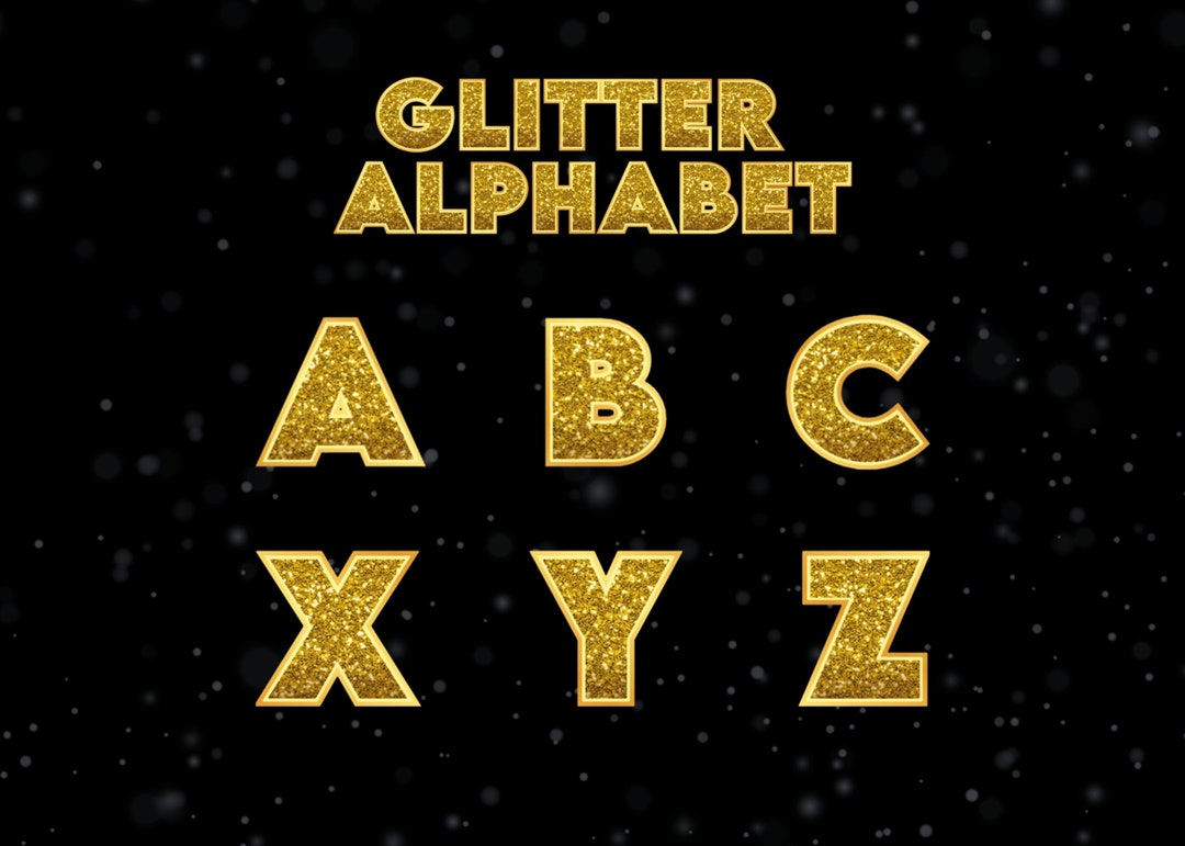 Glitter Alphabet, Custom Gold Glitter Alphabet, Custom Colors, 26 ...
