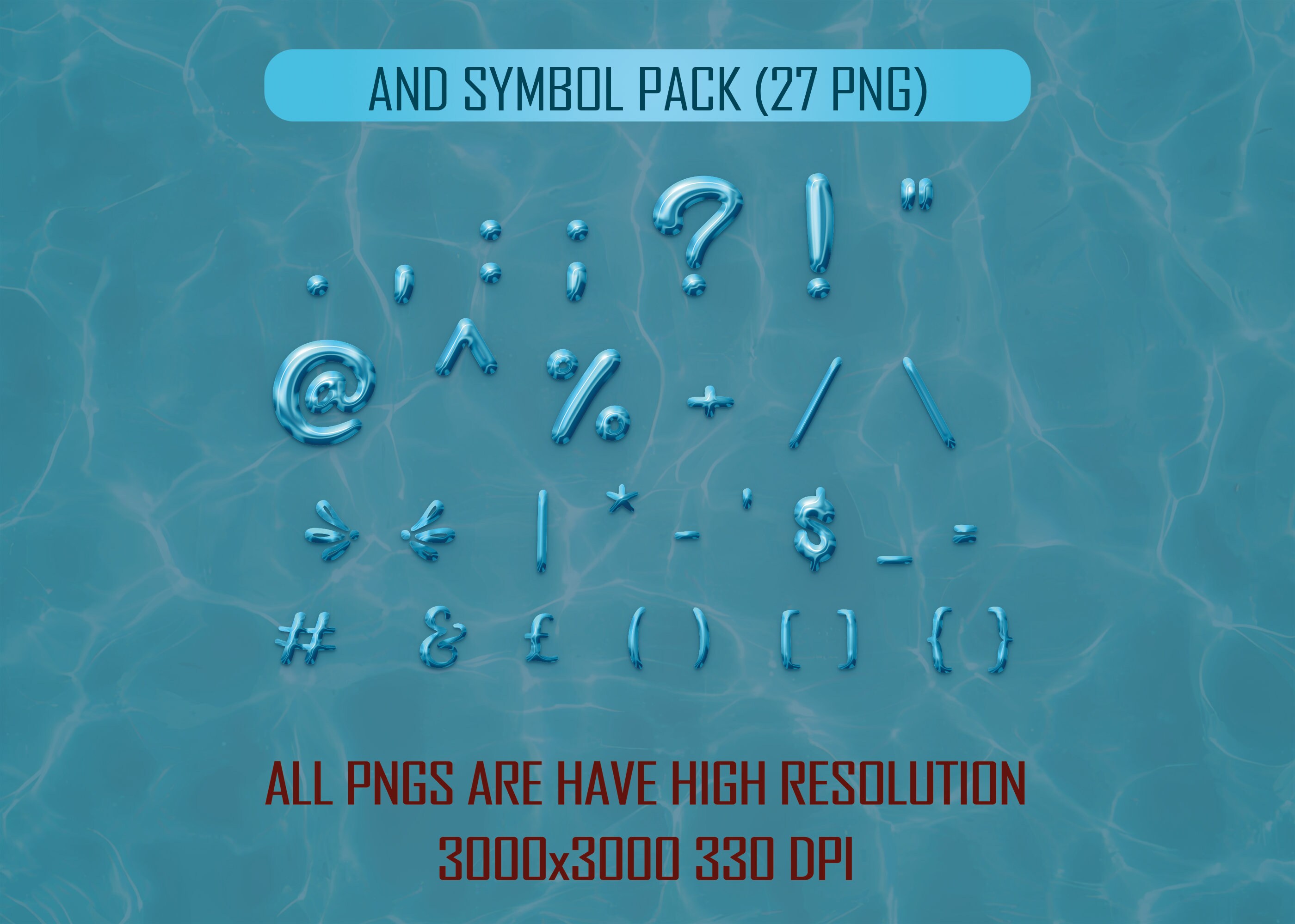 Liquid Alphabet, Water Bubble Alphabet, Watter Font Letters, 26 ...