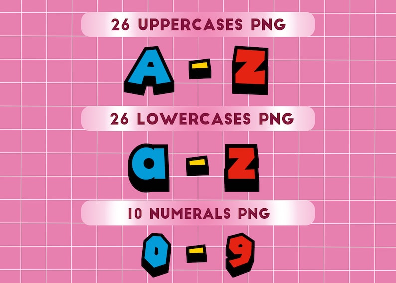 Super Mario Alphabet, Super Mario Letters, 6 Different Colors Alphabet ...