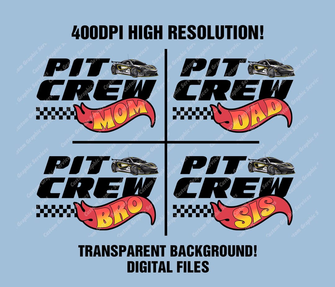 Pit Crew Family Matching PNG Pack (digital Files) - Etsy