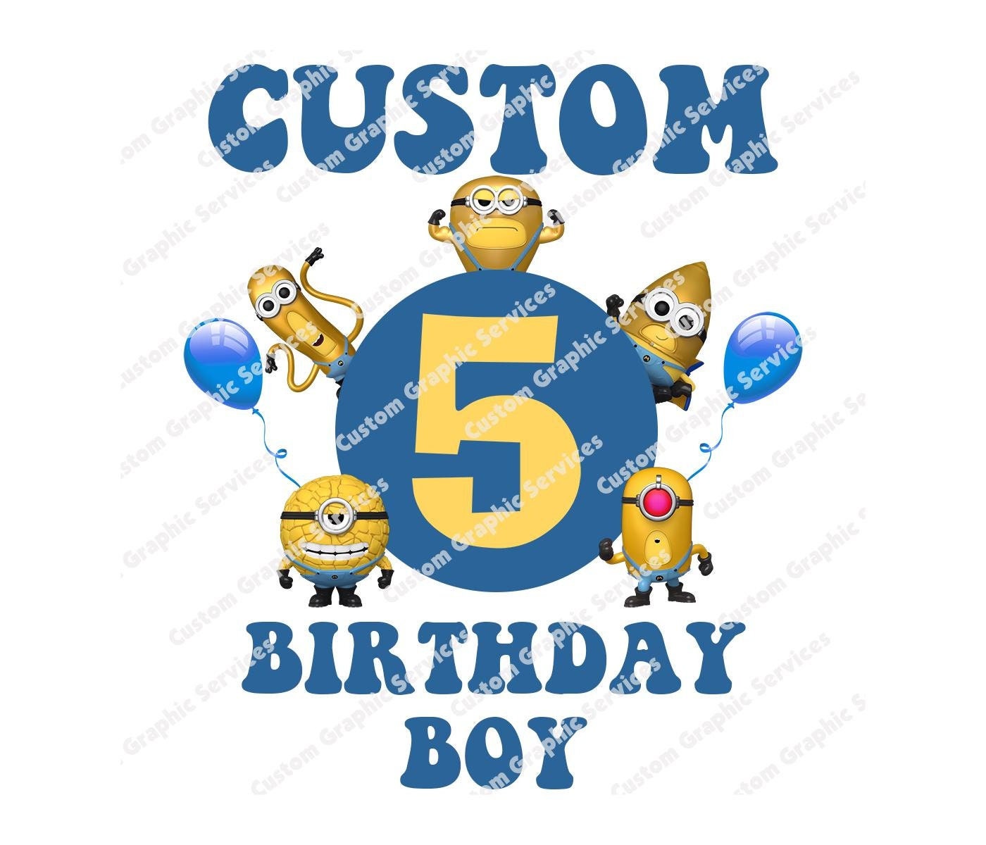 Custom D. Me 4 Birthday Boy PNG, High Resolution Birthday Design for ...