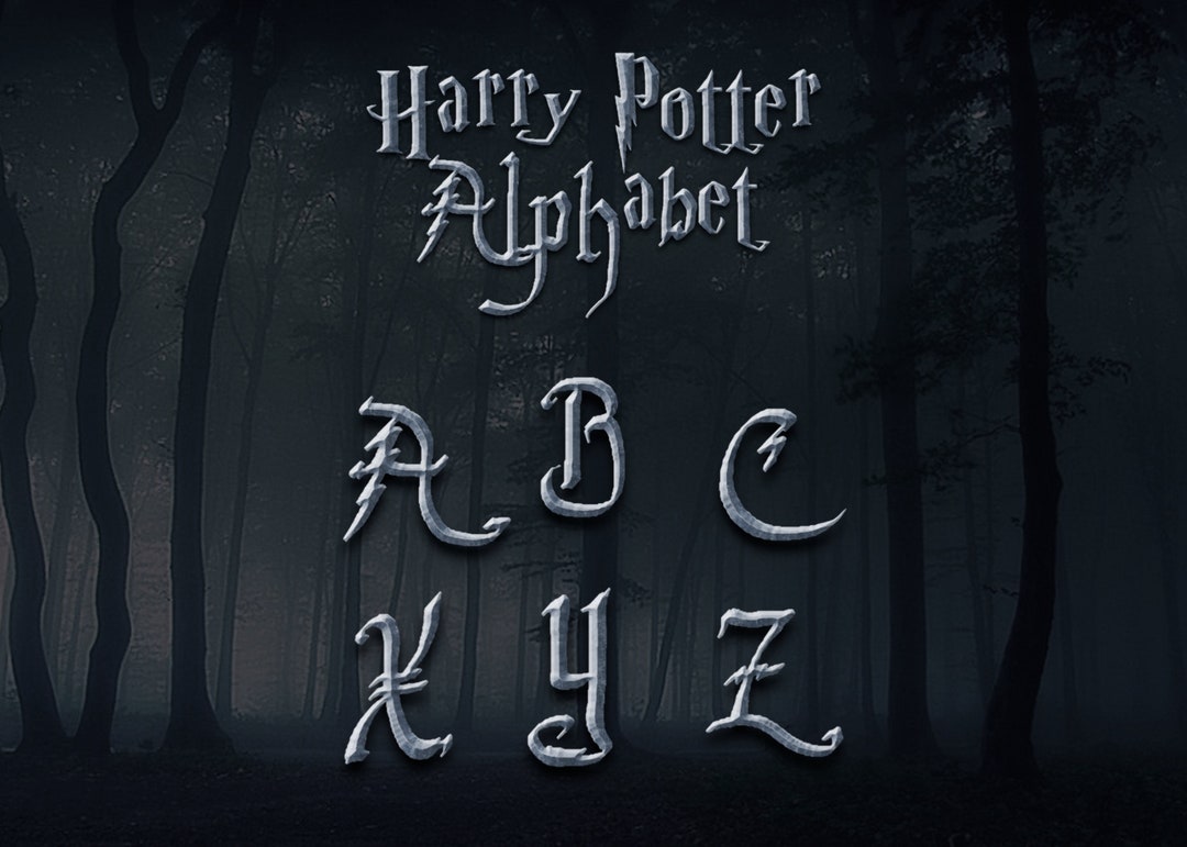 Wizard School Alphabet, Potter Alphabet Clipart, 26 Uppercases 26 ...