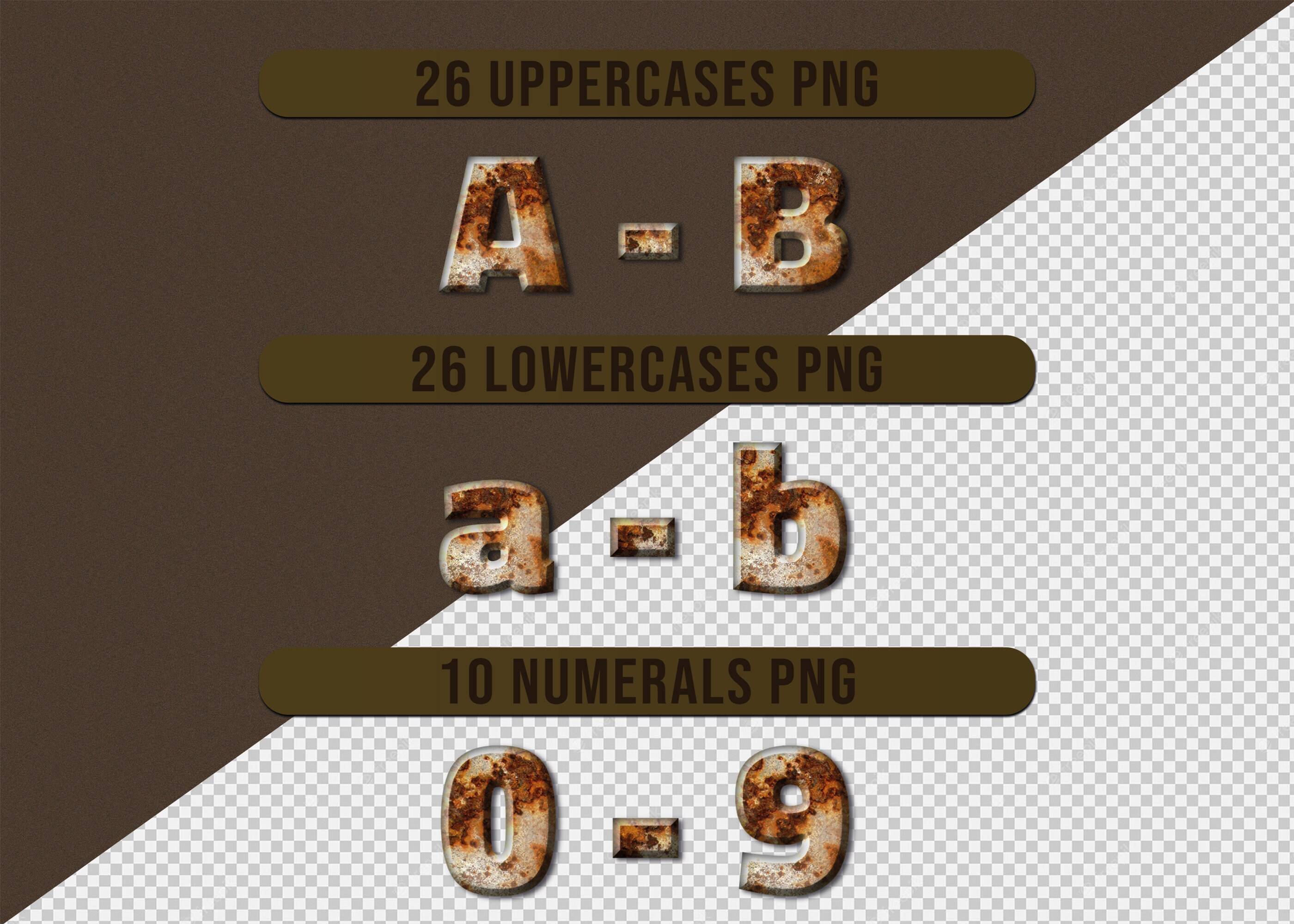 Rust Alphabet, Custom Rusty Alphabet Clipart, Rusty Letters, 26 ...