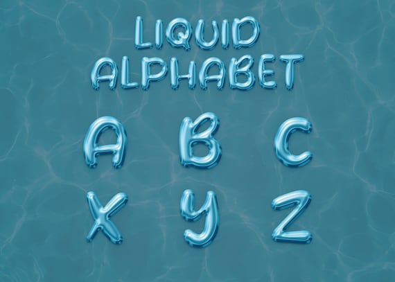 Water Bubble Letters