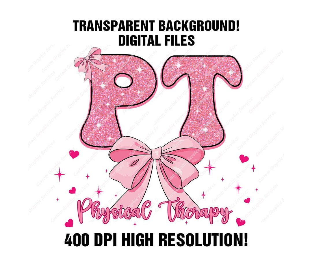Physical Therapy Valentine PNG | Pink Glitter Physical Therapist Design ...