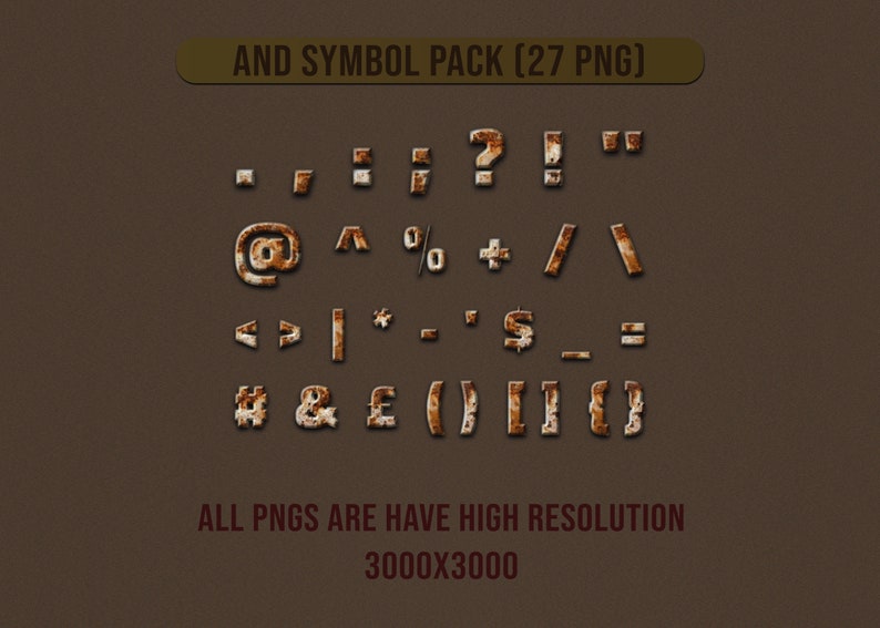 Rust Alphabet, Custom Rusty Alphabet Clipart, Rusty Letters, 26 ...