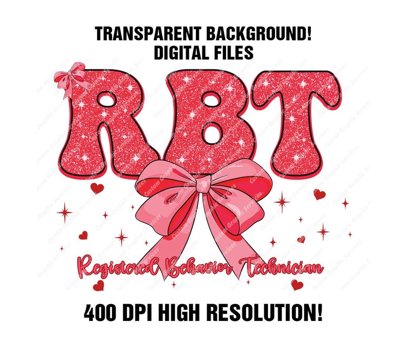 Registered Behavior Technician Valentine PNG | Red Glitter RBT Design ...