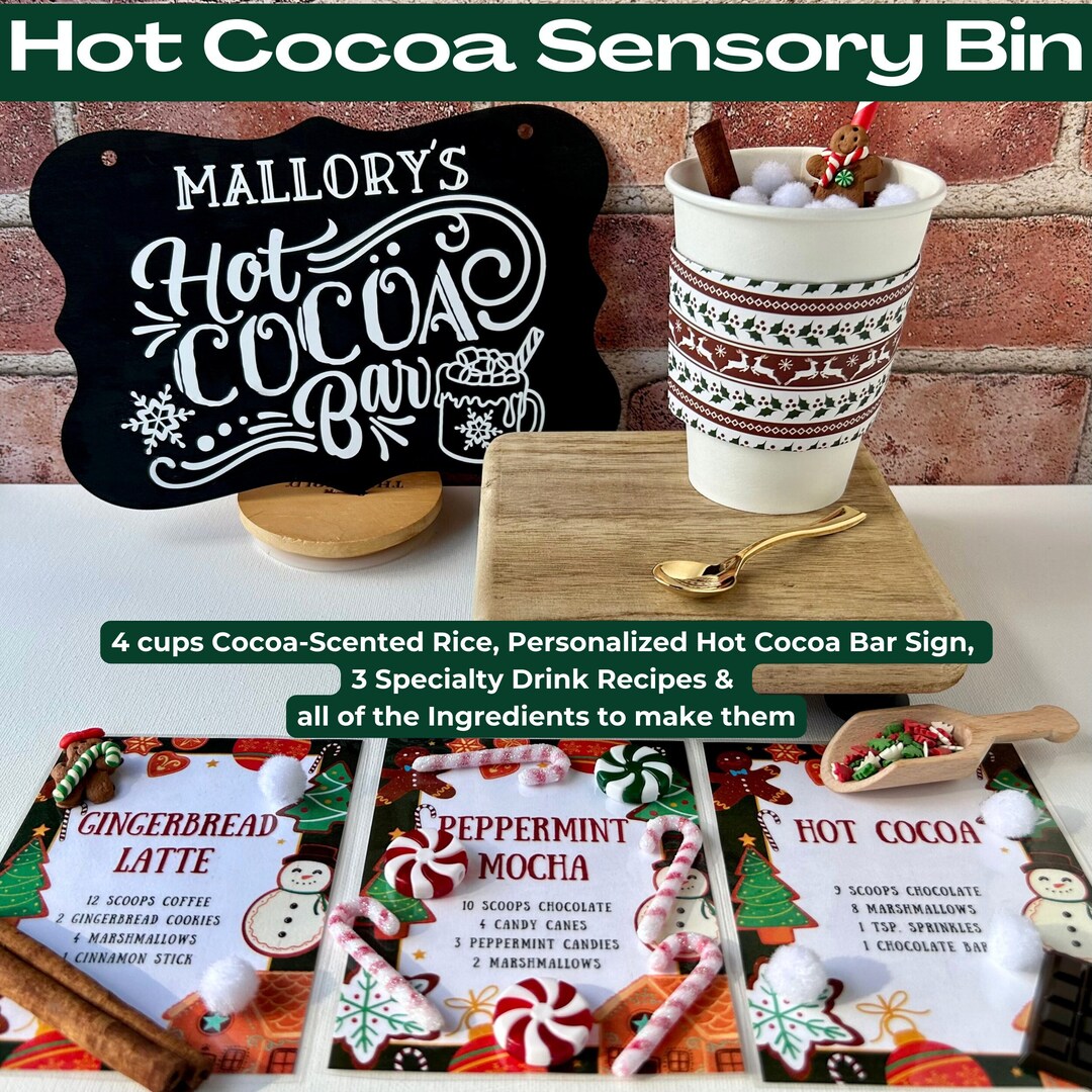 Personalized Hot Cocoa Sensory Bin: Montessori Winter Activity - Etsy
