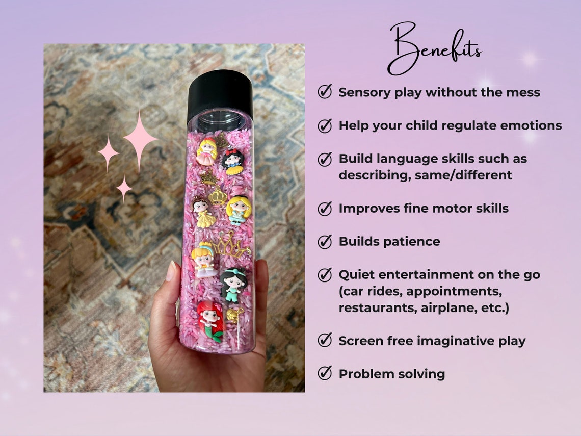 Princess I Spy Sensory Bottle: Personalized Montessori Seek and Find ...