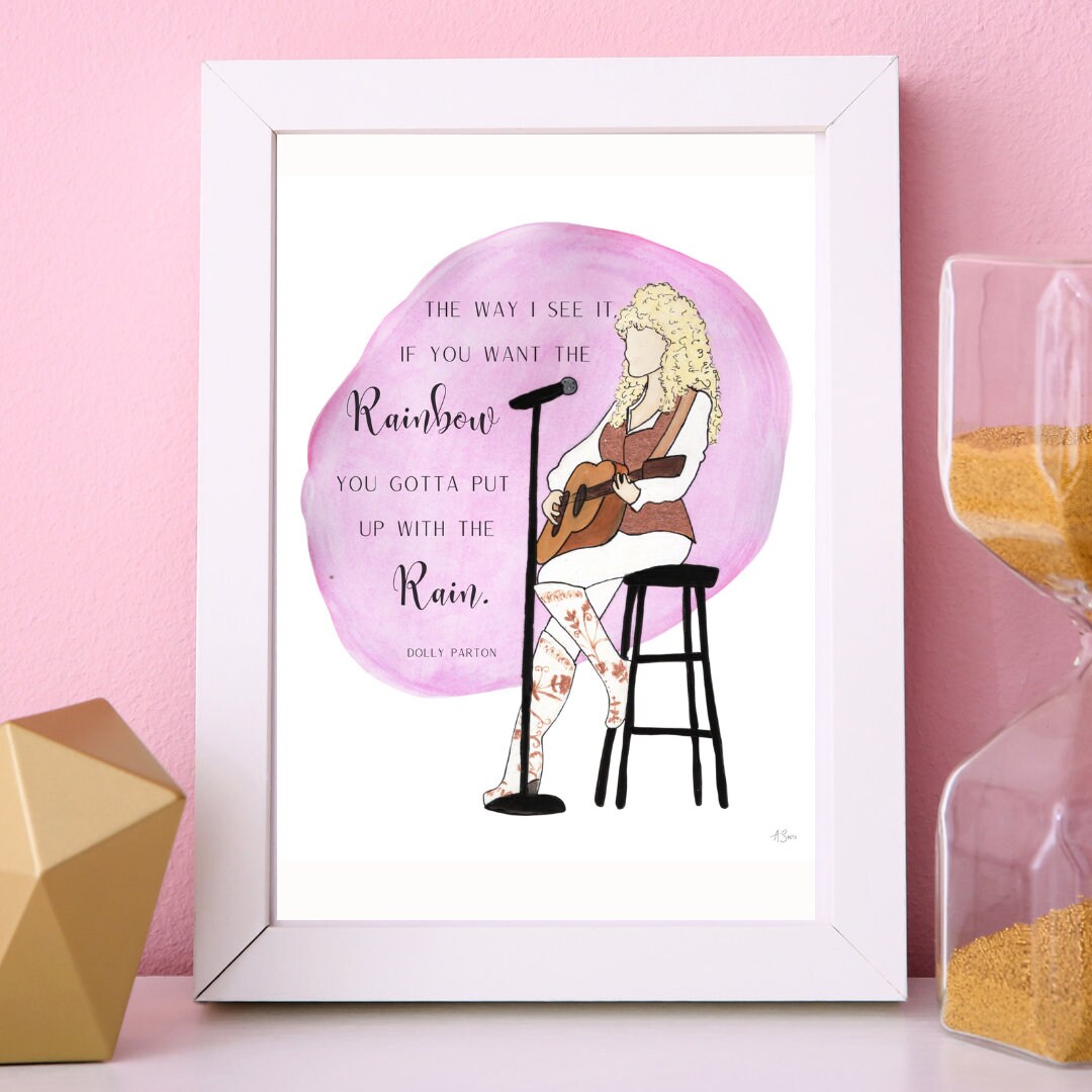 Dolly Parton Original Art Print Matte Vertical Poster Celebrity Quote ...