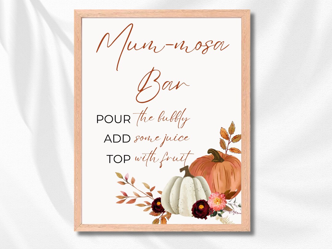 Mum-mosa Bar Little Pumpkin Baby Shower - Etsy