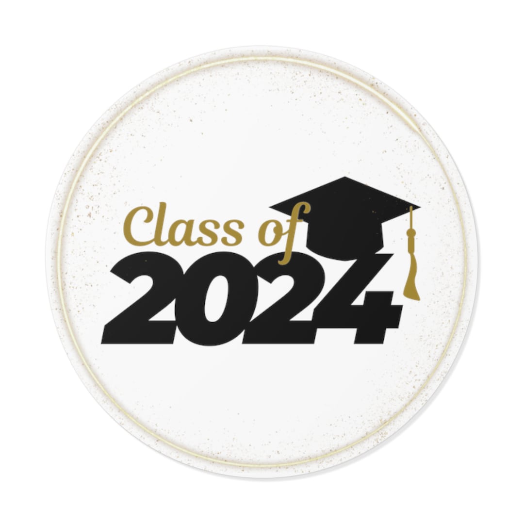 Class of 2024 Round Vinyl Stickers - Etsy