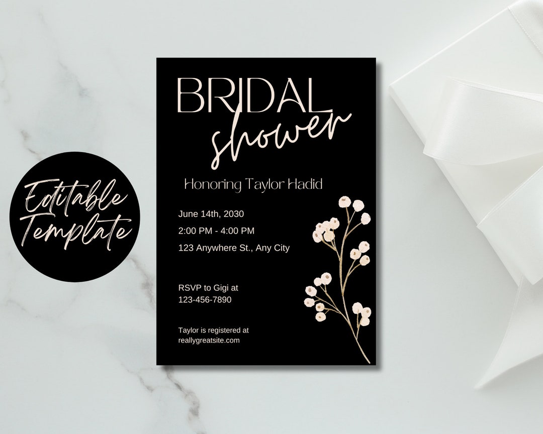 Bridal Shower Invitation | Editable Template - Etsy