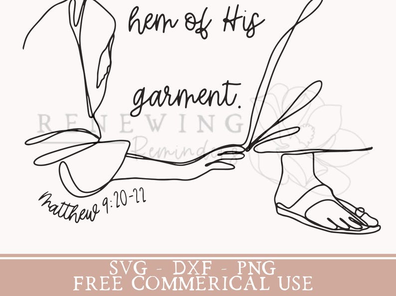 Hem of His Garment Png Christian Wall Art Svg Jesus Heals Bleeding ...