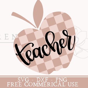 Checkered Apple Png Teacher Apple Svg Teacher Tote Bag Png Checkered ...