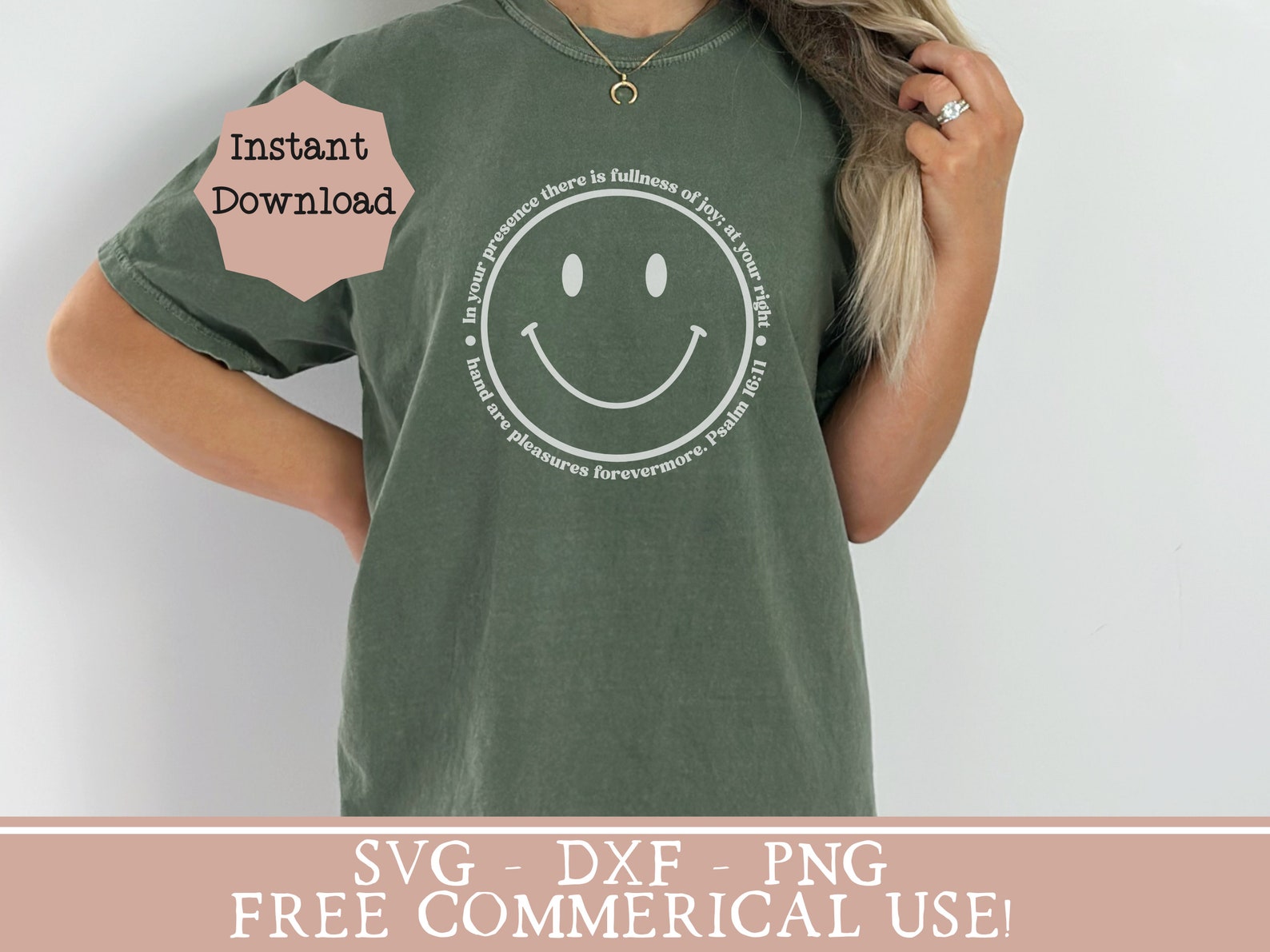 Smiley Face Shirt Svg Psalm 16 11 Bible Verse Svg Faith Inspired Shirt ...