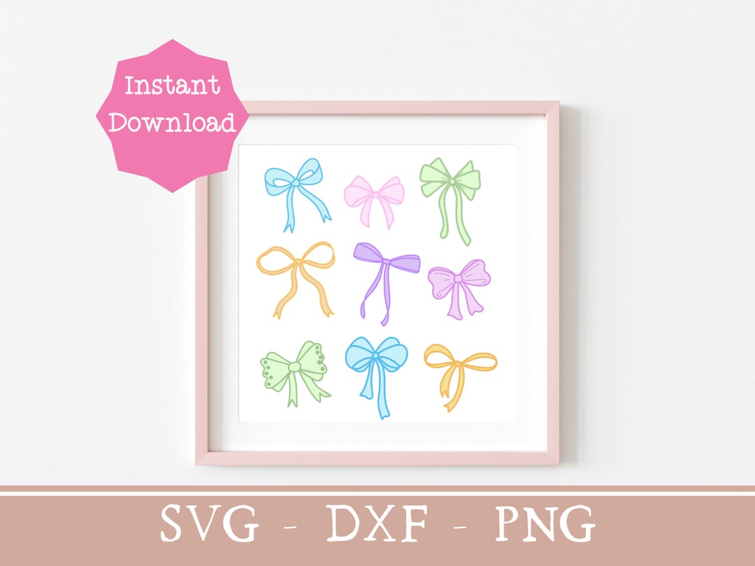 Pastel Bows Png for Sublimation Coquette Girls Room Decor Svg Bow Art ...