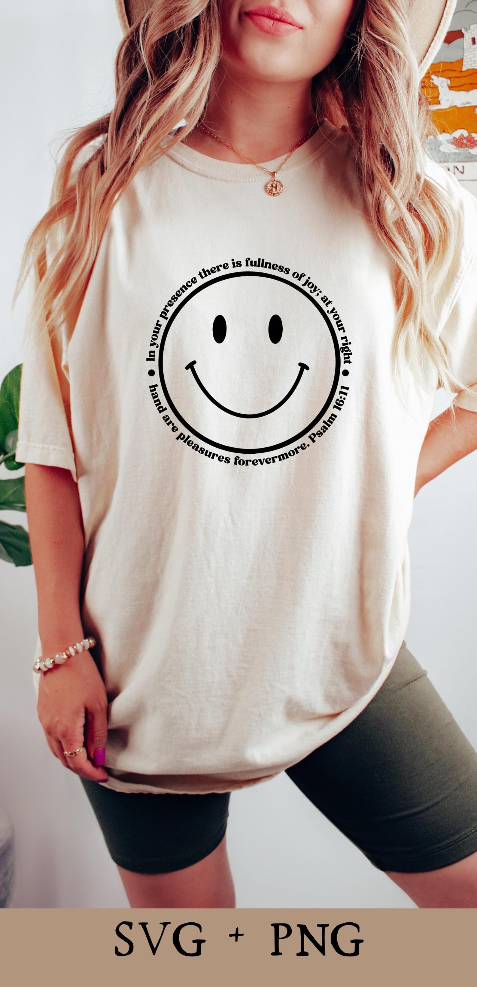 Smiley Face Shirt Svg Psalm 16 11 Bible Verse Svg Faith Inspired Shirt ...