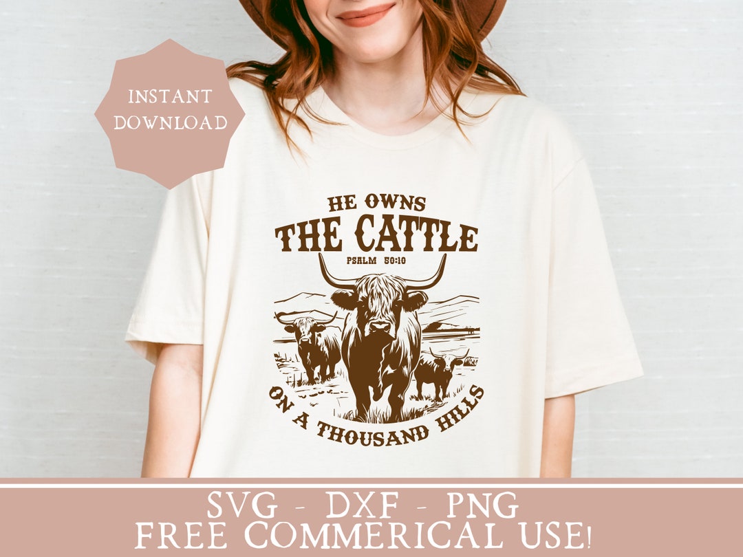 Christian Cattle Png Svg Christian Western Png for Shirt Highland Cow ...
