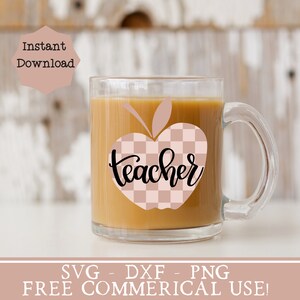 Checkered Apple Png Teacher Apple Svg Teacher Tote Bag Png Checkered ...