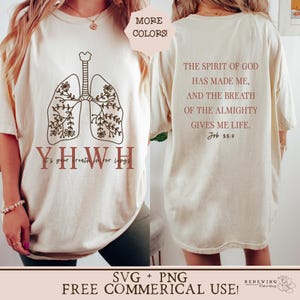 Floral YHWH Svg Bible Verse Shirt Png Christian Tshirt Svg Front and ...