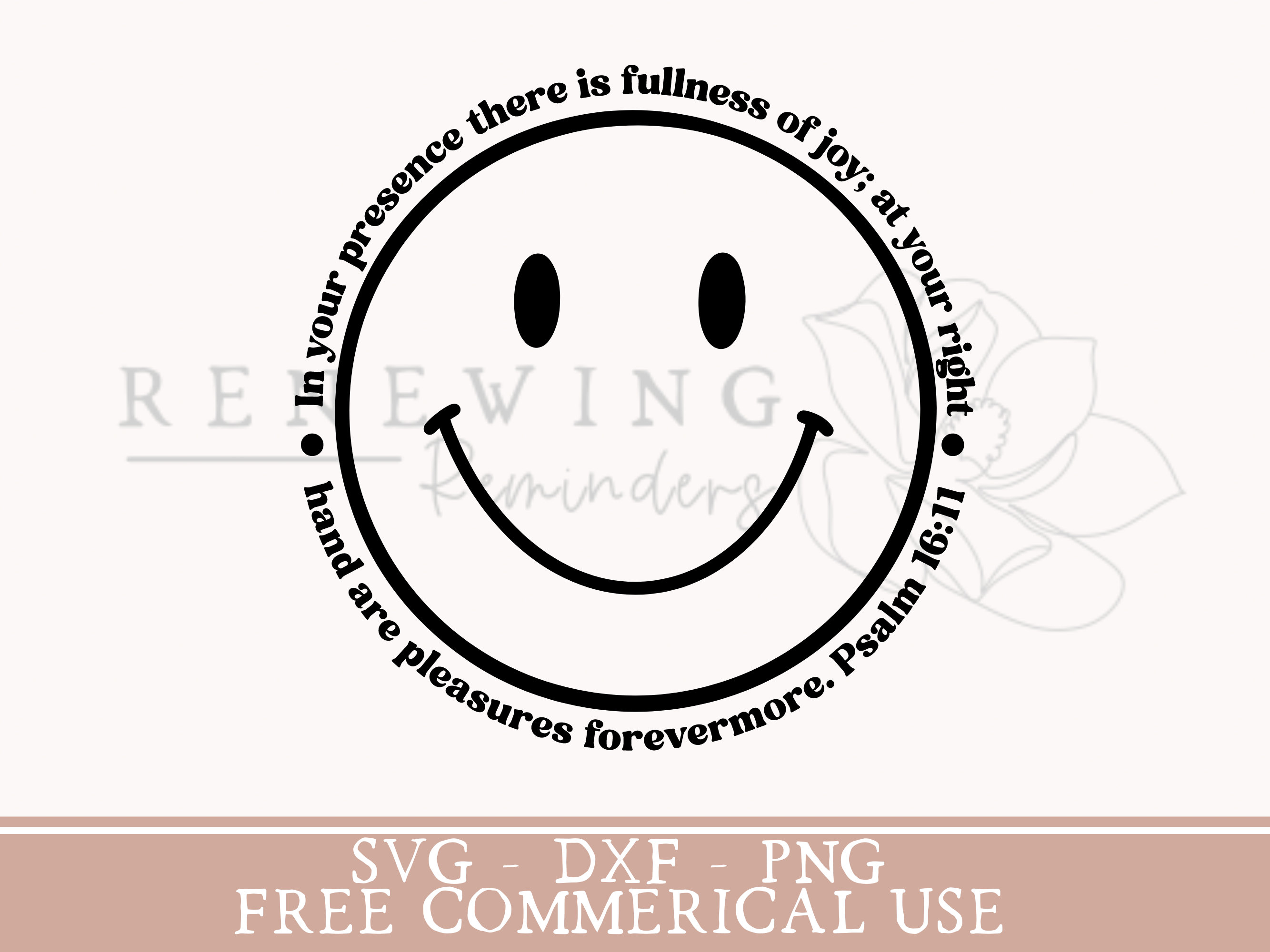 Smiley Face Shirt Svg Psalm 16 11 Bible Verse Svg Faith Inspired Shirt ...